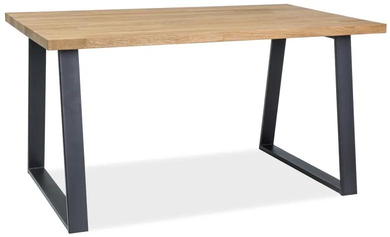 Jídelní stůl, černý/dub RONALDO 180x90
