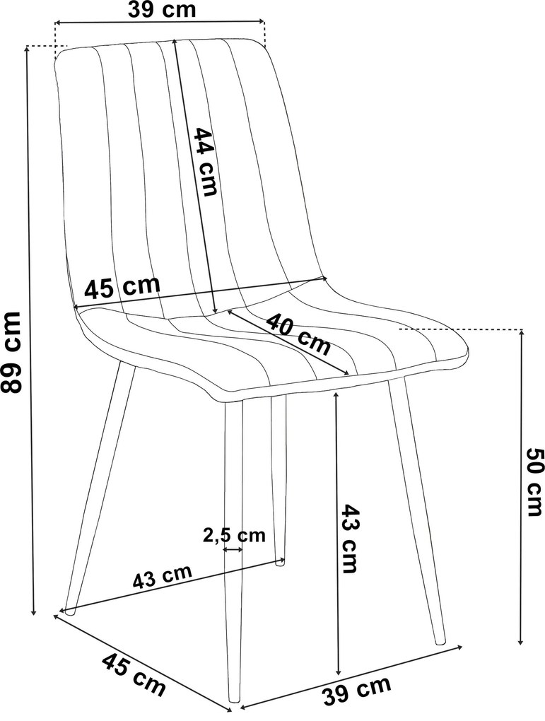 ViaDomo Via Domo - Židle Pioppo - zelená - 45x89x40 cm