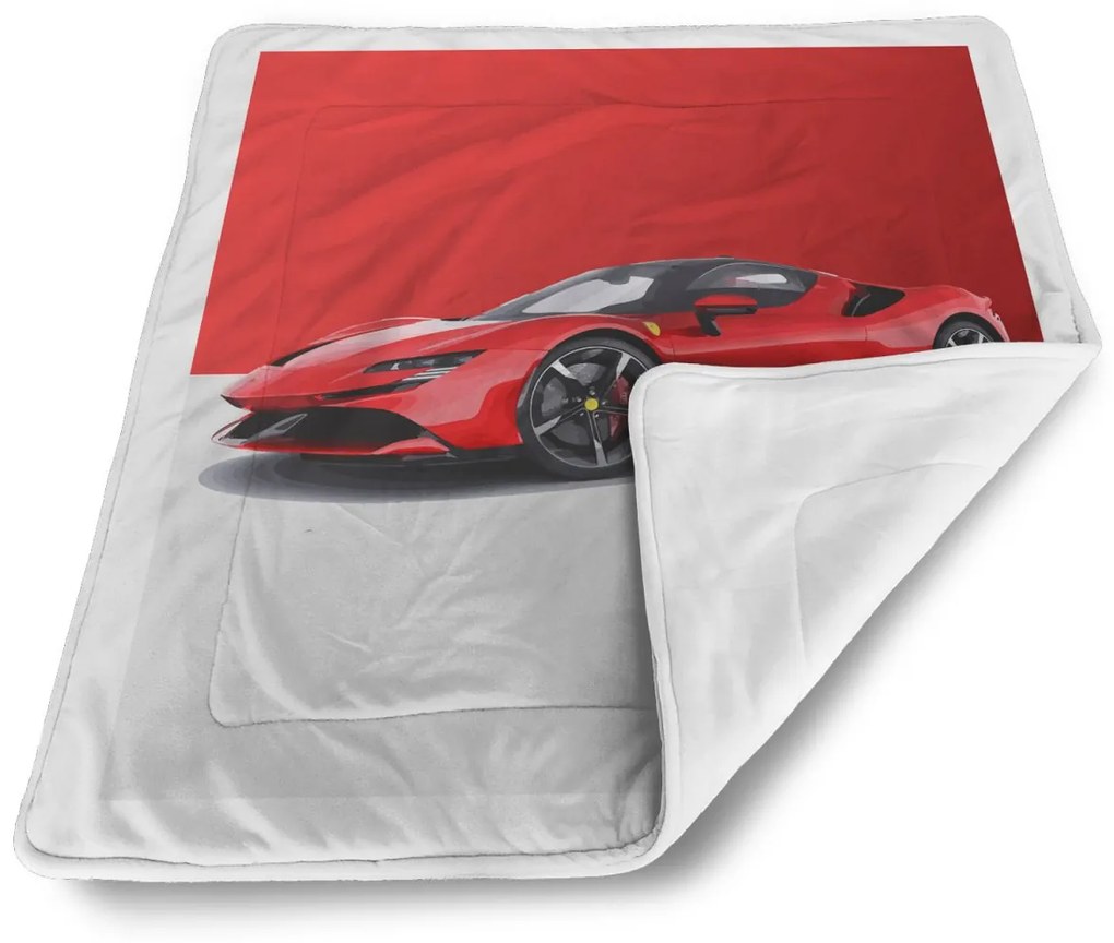 Sablio Deka pro miminko Ferrari na červenobílé - 90x120 cm