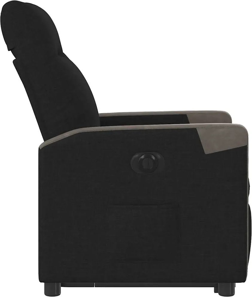 Elektrické zvedací polohovací křeslo černé textil 3324102