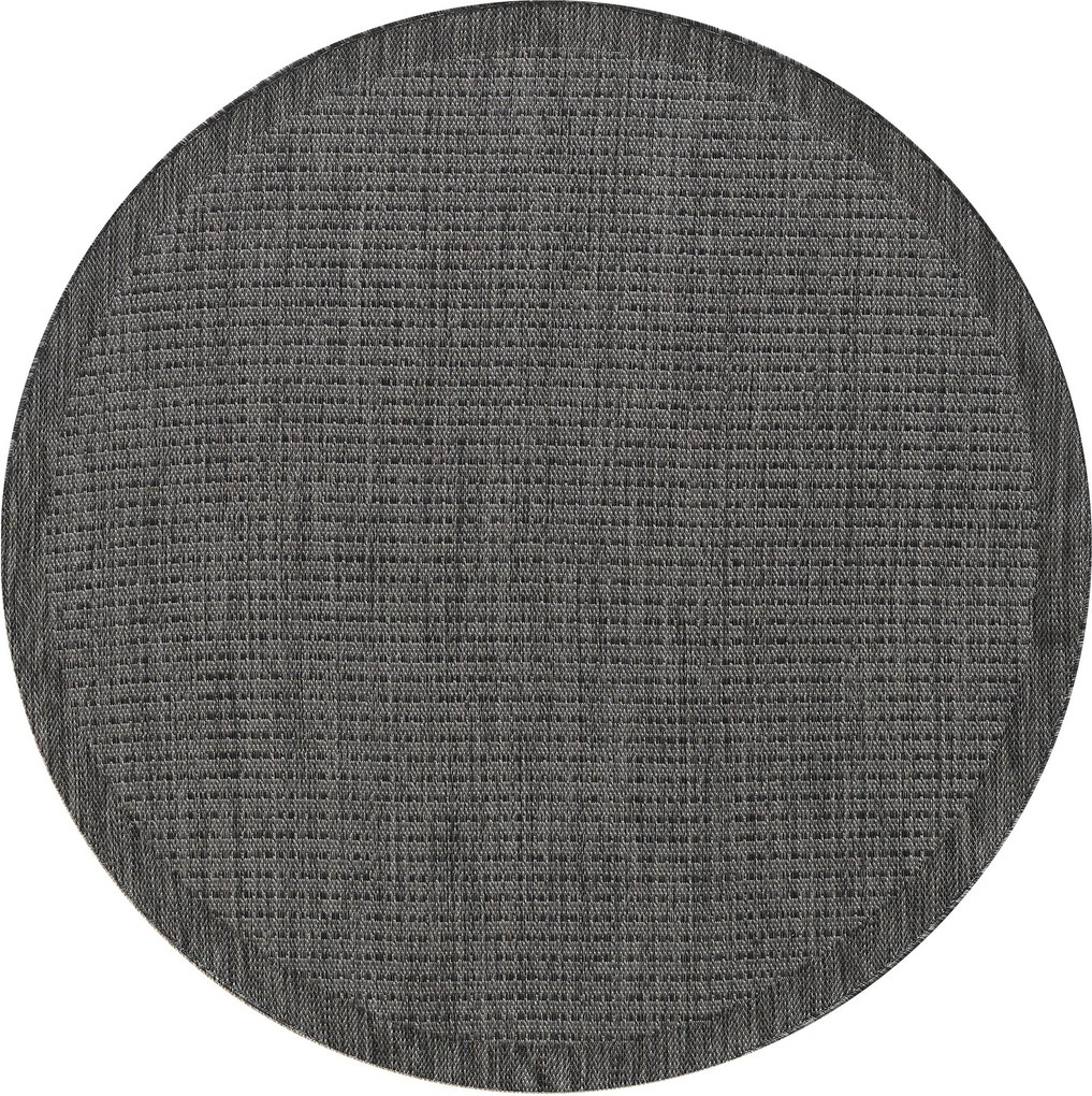 Ayyildiz, Kusový koberec Giza 1410 Black kruh, 120x120 (průměr) kruh, černá, chodba / předsíň
