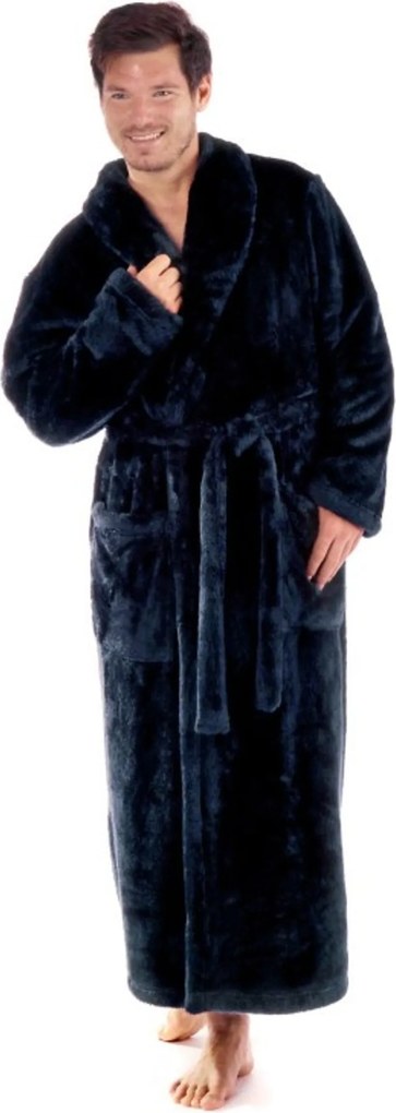 Tmavě modrý chlupatý župan Jack extra 21 20 5952 - XL