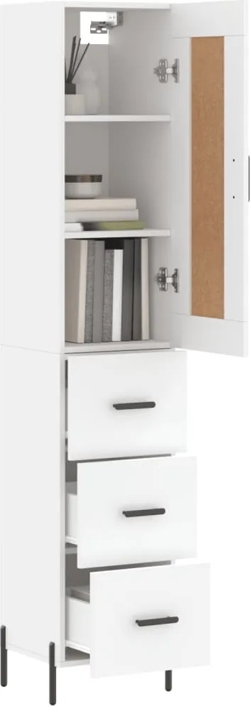 Skříň highboard bílá 34,5 x 34 x 180 cm kompozitní dřevo 3200201