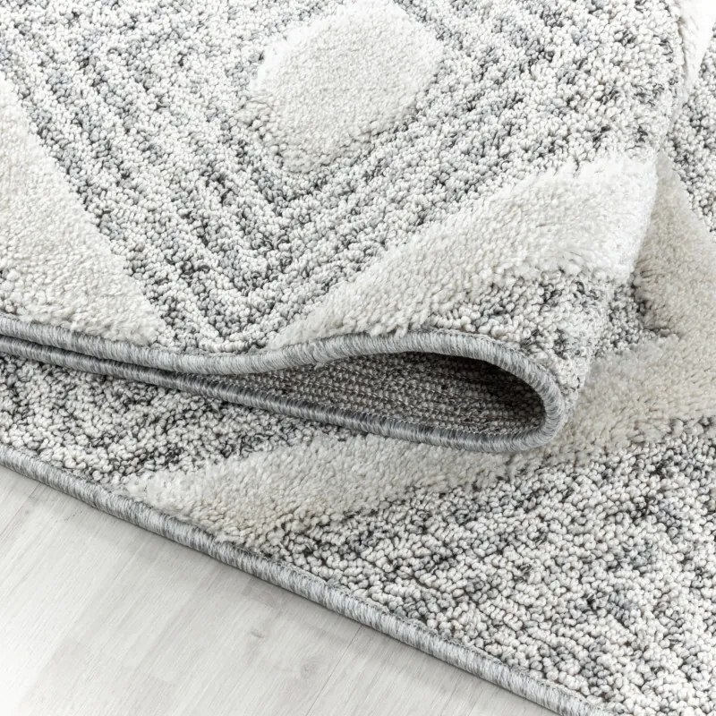 Ayyildiz, Kusový koberec Pisa 4707 Grey kruh, 120x120 (průměr) kruh, šedá, ložnice