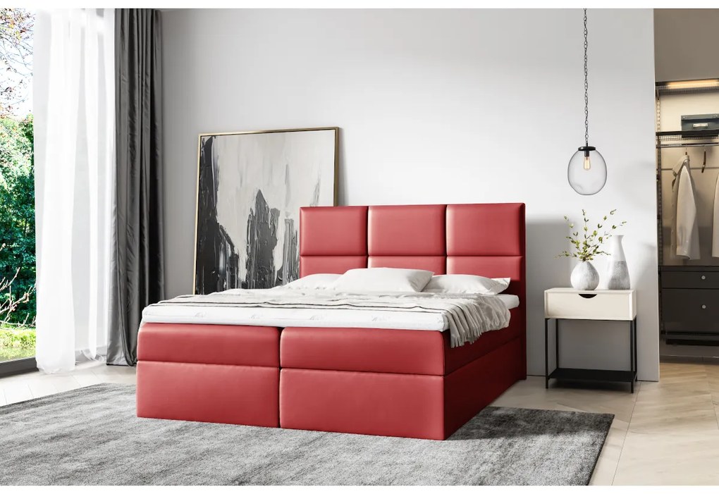 Čalouněná postel boxspring IMBIR + topper, 160x200, madryt 960