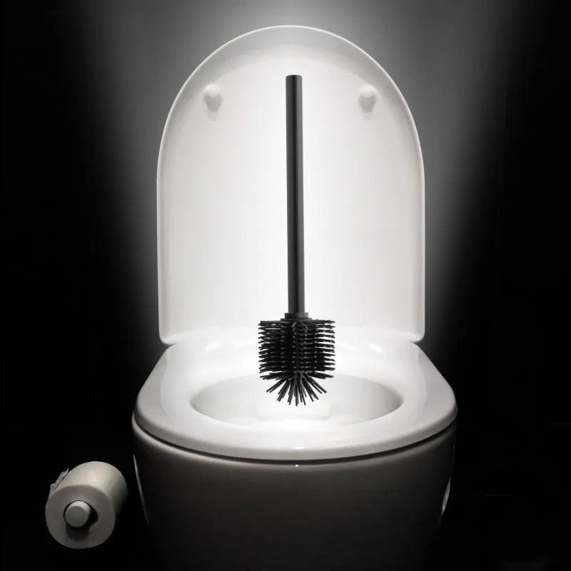 Erga Halika, náhradní WC kartáč se silikonovou hlavou, 34 cm, černá, ERG-YKA-V.WCZ-HALIKA-SILKA-BLK