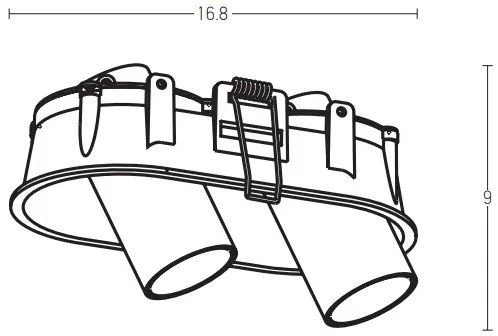 Zambelis Z11207-B - LED Podhledové bodové svítidlo 2xLED/7W/230V CRI90 černá