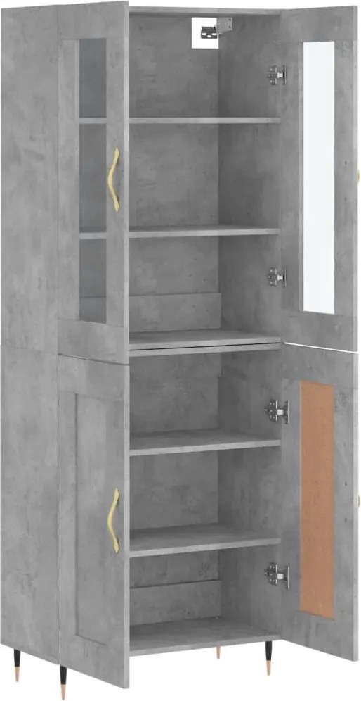 Skříň highboard betonově šedá 69,5x34x180 cm kompozitní dřevo 3198325