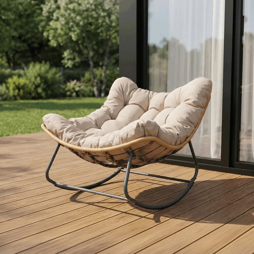 Autronic Zahradní houpací křeslo AZL-G5143 Barva potahu: Krémová
