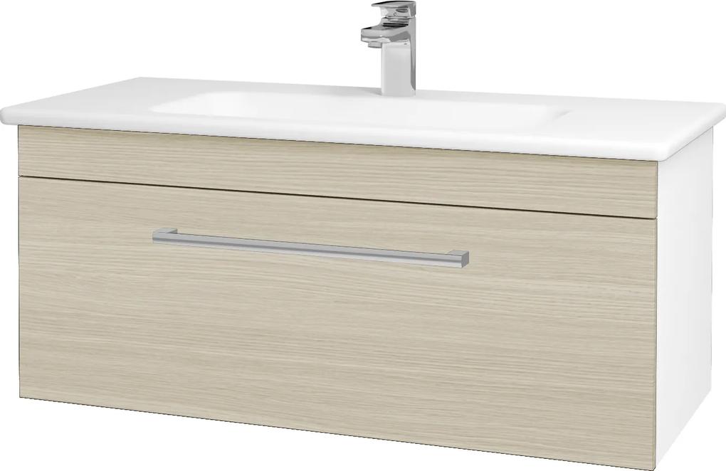Dřevojas Koupelnová skříň ASTON SZZ 100 Varianta: N01 Bílá lesk / Úchytka T03 / N08 Cosmo