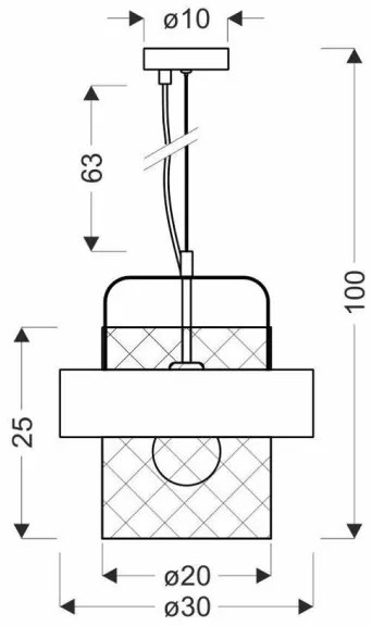 Lustr na lanku FIBA 1xE27/60W/230V rose gold/černá