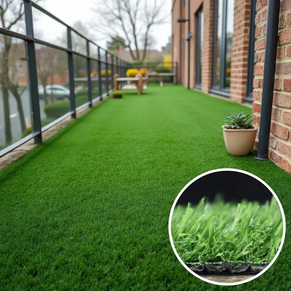Trade Concept, Umělá tráva Pure Green, vyříznout kruh, šíře 2m,4m, zelená