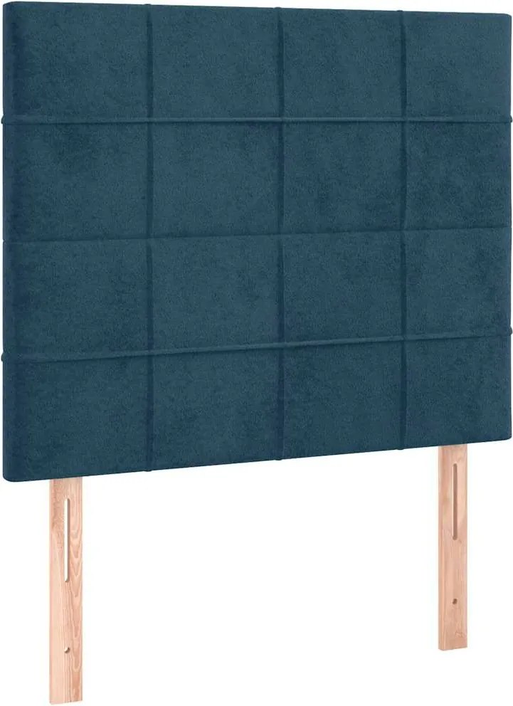 Box spring postel s matrací tmavě modrá 90x190 cm samet 3132655