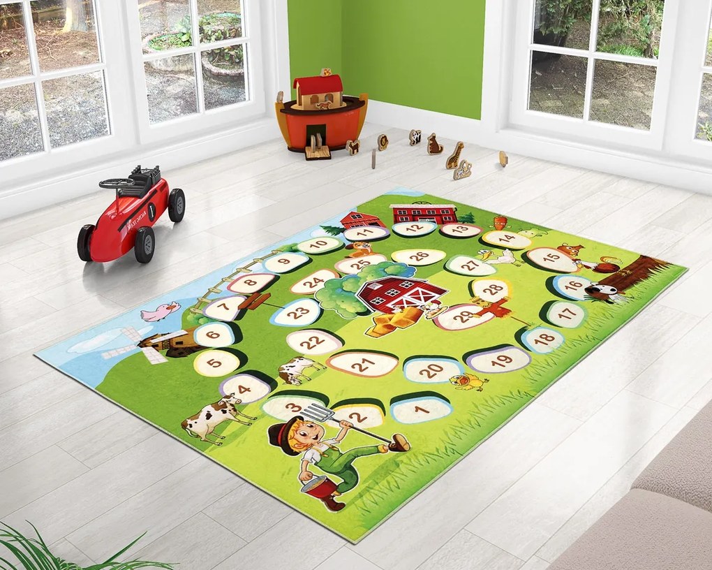 Bellatex Dětský koberec, běhoun kusový 3D FOTOTISK FARMA, 100x150cm