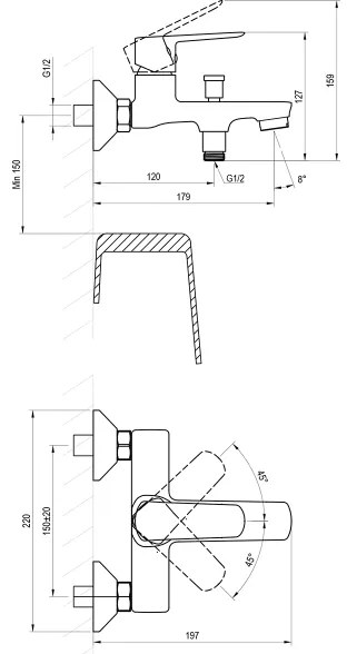 Ravak X070473 - Vanová baterie LIFE lesklý chrom