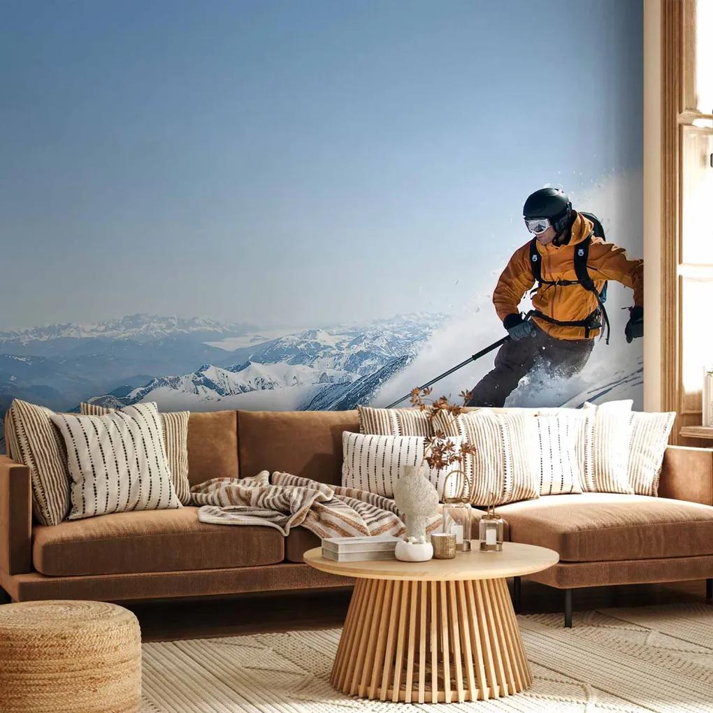 Fototapeta Extrémní sporty - lyžování v zimě na sněhu ve vysokých horách