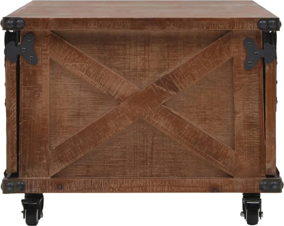 Konferenční stolek z masivní jedle 91 x 51 x 38 cm hnědý 246119