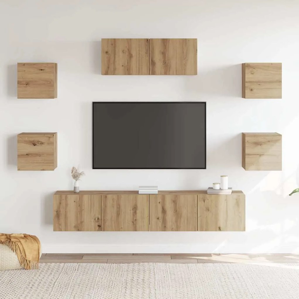Sada 5 kusů nástěnné TV skříňka dub artisan 3329208