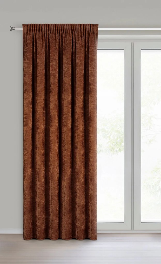 ZATEMŇOVACÍ ZÁVĚS NA PÁSCE NESKA 140X270 CM REZAVÝ