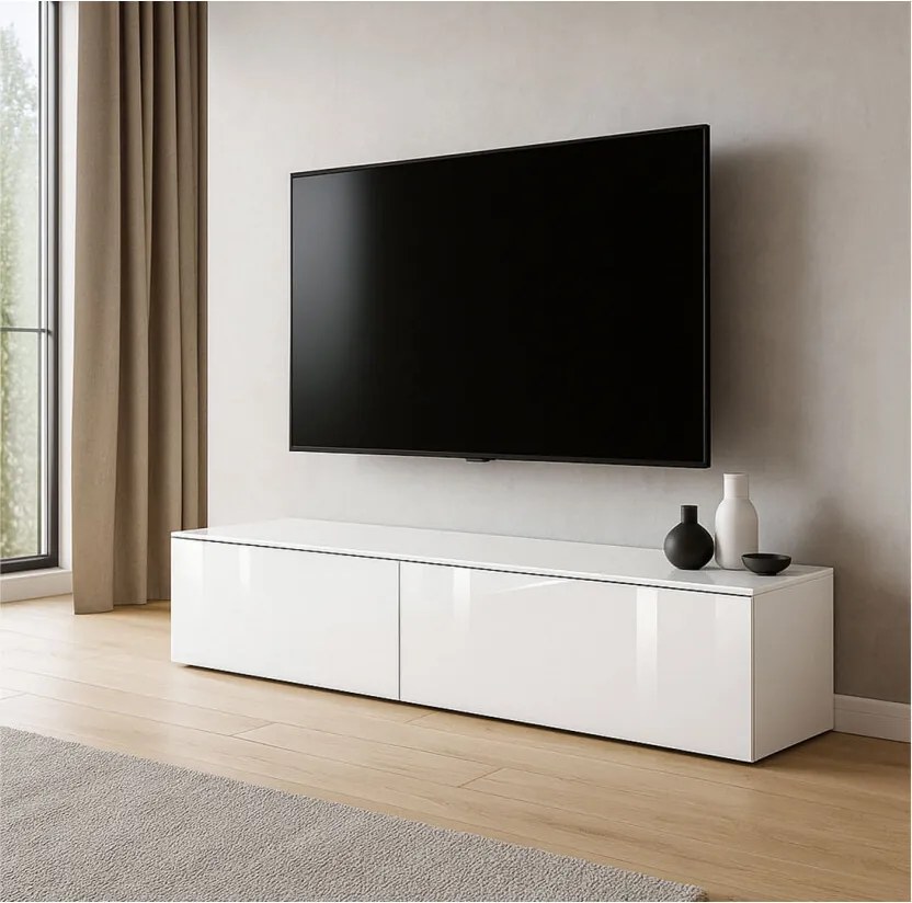TV stolek 1,75 lesklá bílá Legs Box