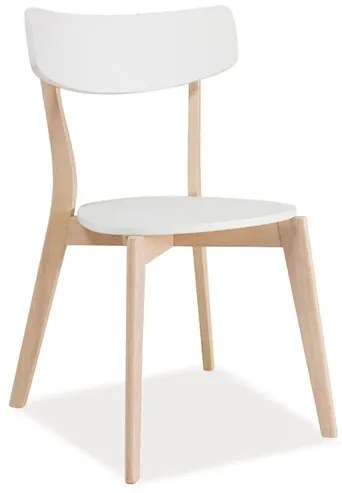 Židle TIBI dub bělený/bílá