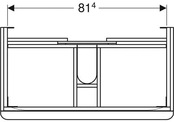 Geberit Smyle Square Koupelnová skříňka pod umyvadlo 88,4 cm, písková šedá 500.354.JL.1