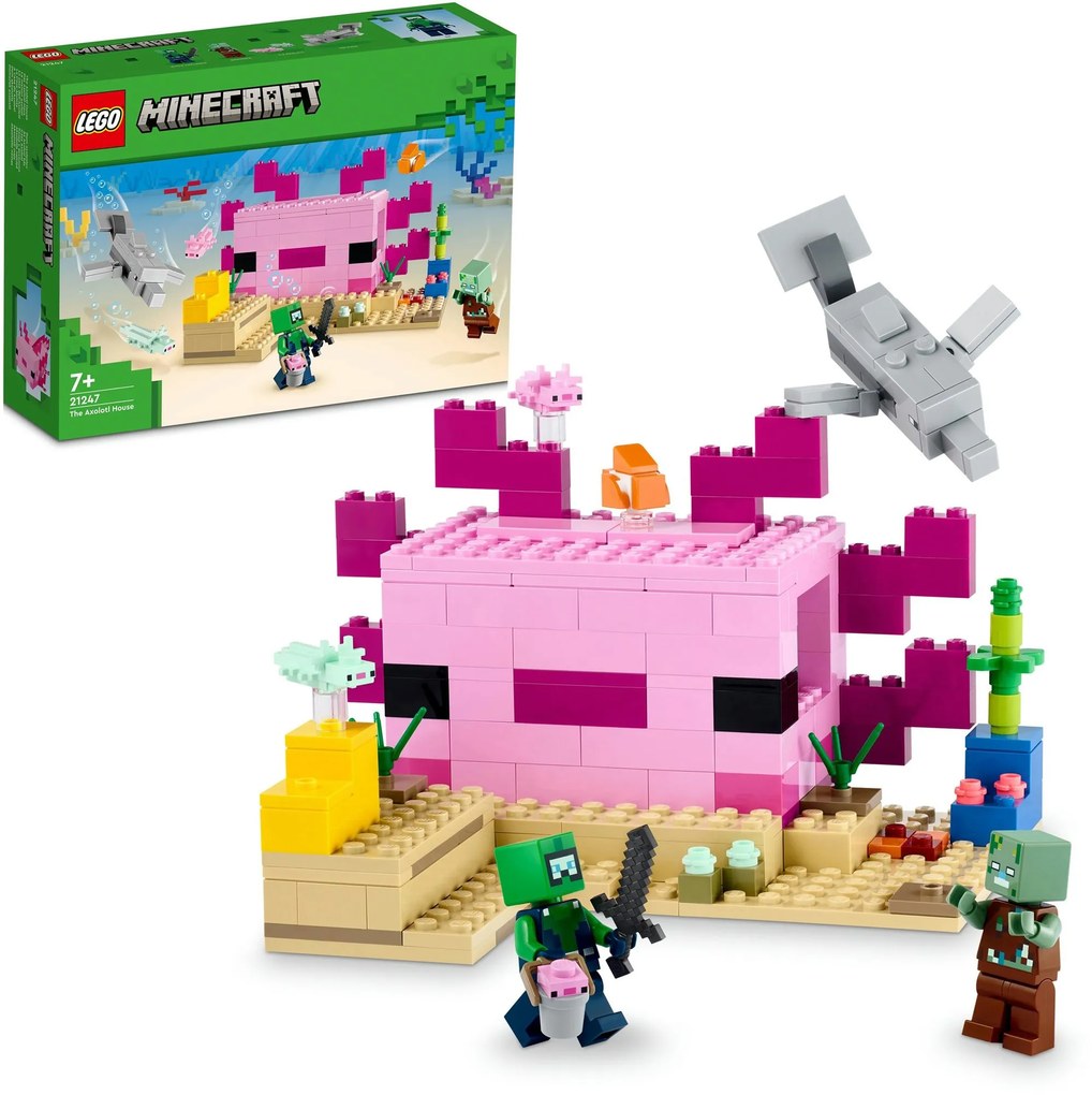 Lego stavebnice lego minecraft 21247 domeček axolotlů