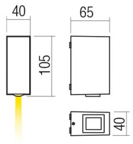 Redo 90417 nástěnné LED svítidlo Ace tmavě hnědé, 3,36W, 3000K, 10,5cm