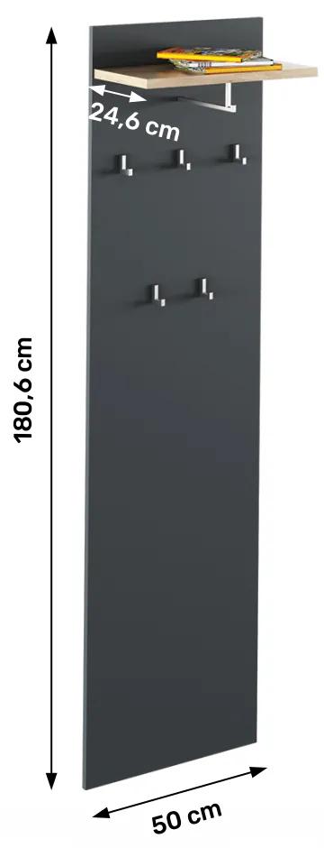Věšákový panel Hamila NEW TYP 19 (grafit + dub artisan). 1028780