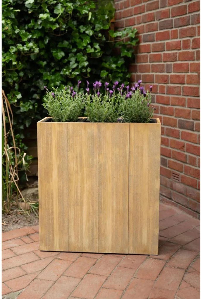 Dřevěný květináč ELEMENTO, šířka 64 cm, dřevo, světle hnědý