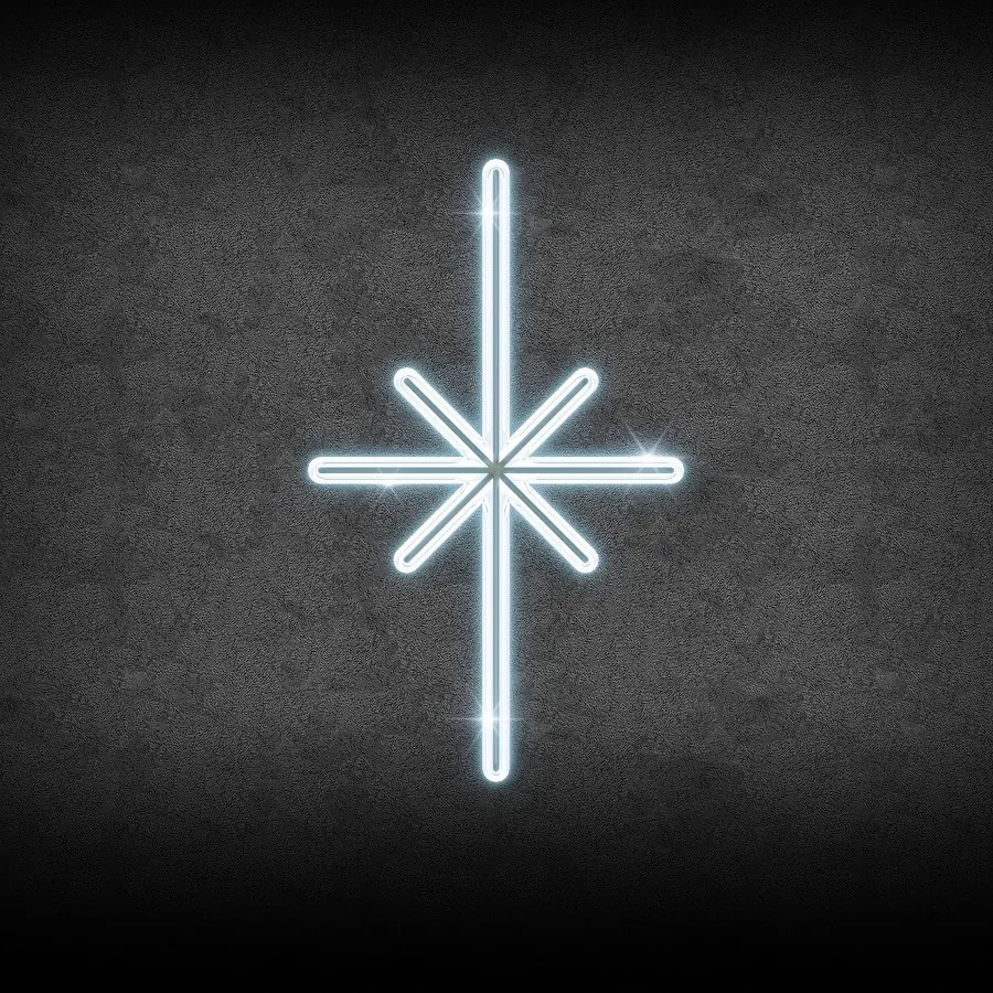 Easy Fix 2D LED světelná hvězda Polaris I., 49 × 55 cm, ledově bílá, závěsná, hliník