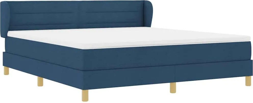 Postel s boxspringem s matrací s čelo Modrá 180 x 200 cm textil 3340170