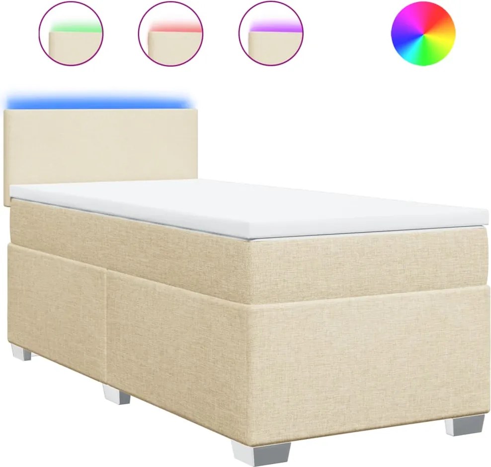 Box spring postel s matrací krémová 80 x 200 cm textil 3288013