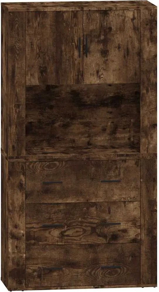 Skříň highboard kouřový dub kompozitní dřevo 3185388