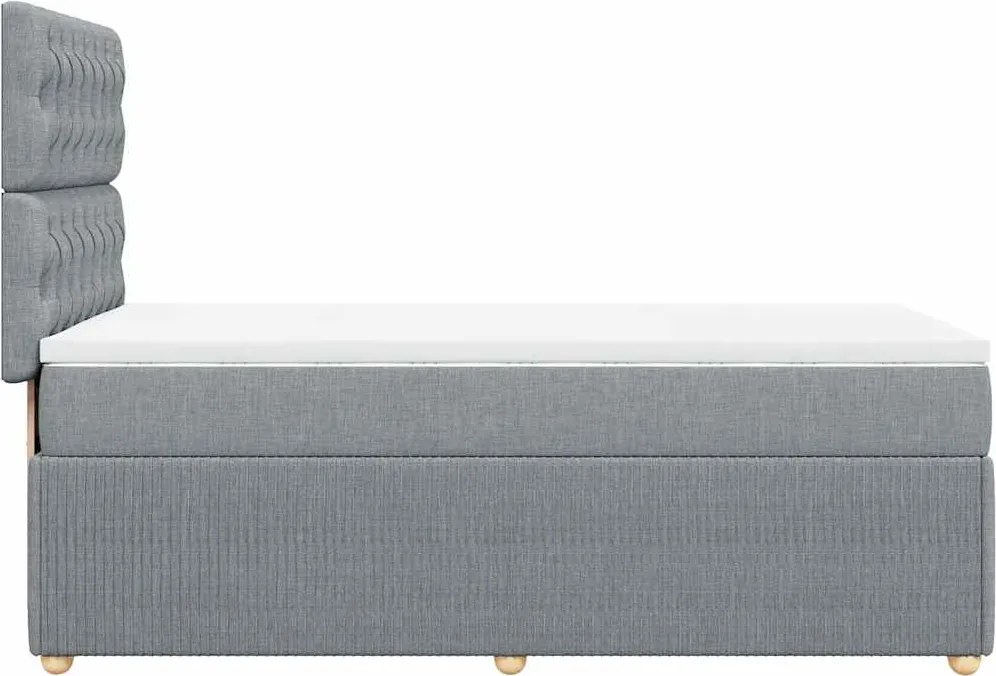 Box spring postel s matrací světle šedý 100 x 200 cm textil 3291974