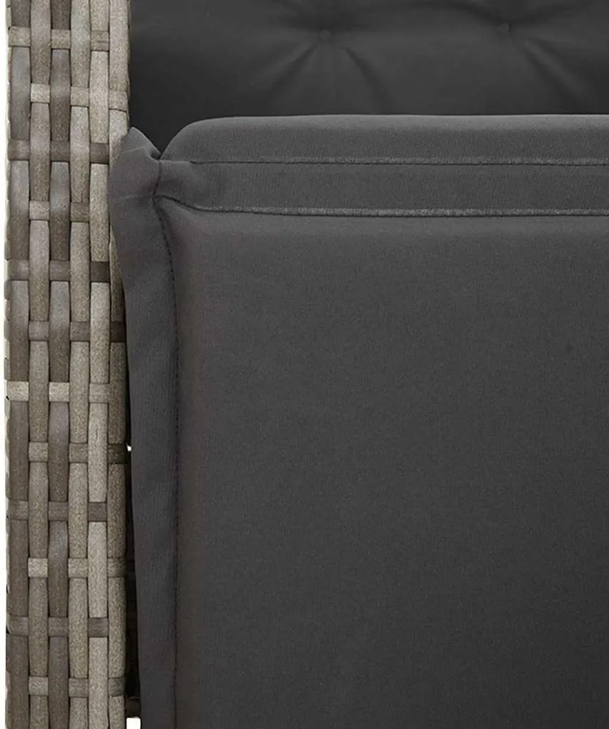 11dílný zahradní bistro set s poduškami šedý polyratan 3277262