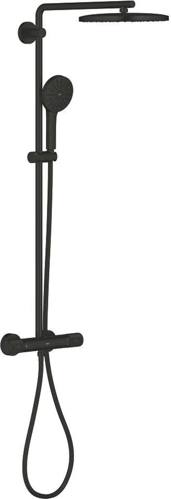 Grohe Vitalio Joy+ - Sprchový set s termostatem, průměr 28 cm, 3 proudy, matná černá 1142242430