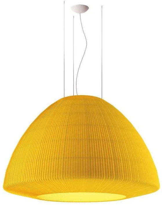 Axolight Bell 118, závěsné svítidlo ze žlutého textilu, 4x75W E27, prům. 118cm