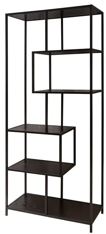 Invicta Kovová knihovna SLIM LINE 185x77 černá cm 42021