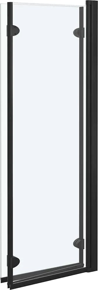 Skládací sprchový kout se 3 panely ESG 130 x 138 cm černý 147191