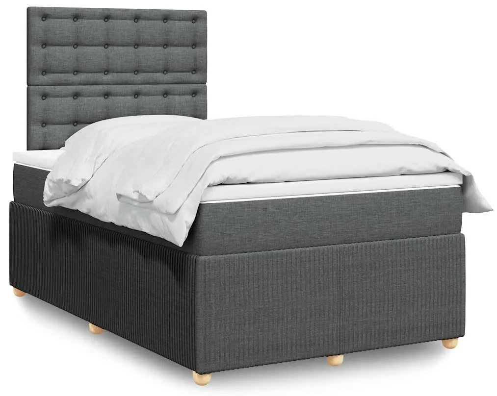 Box spring postel s matrací tmavě šedá 120x190 cm textil 3294310