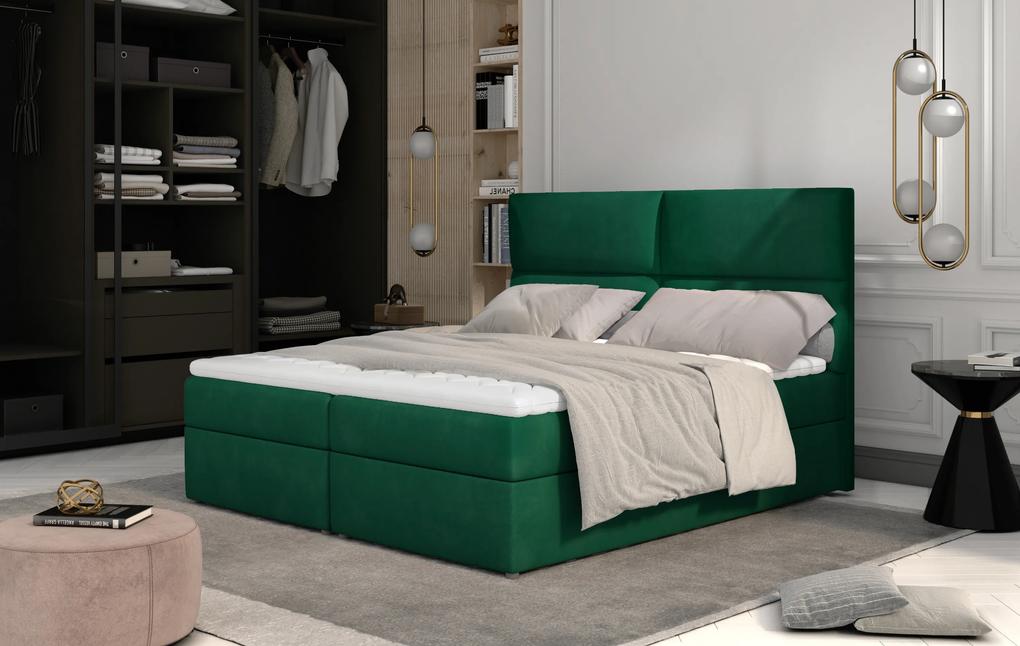 Kontinentální postel 145 cm Alyce (zelená) (s matracemi). 1027435