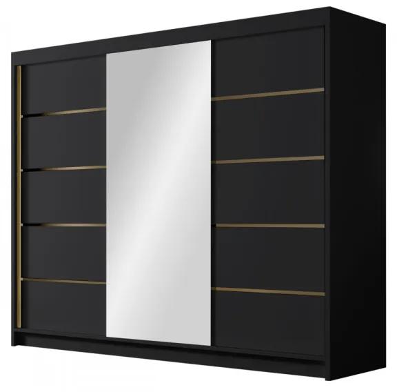 Šatní skříň se zrcadlem Gamirut VI 250, Barva: bílá