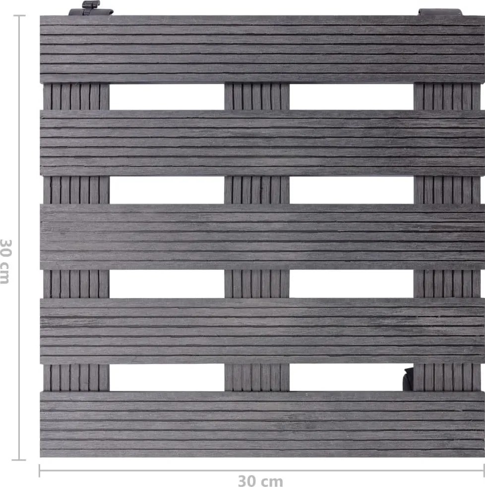 vidaXL Vozíky pod květináč 2 ks 30 x 30 x 7,5 cm WPC [149034] Barva: Šedá