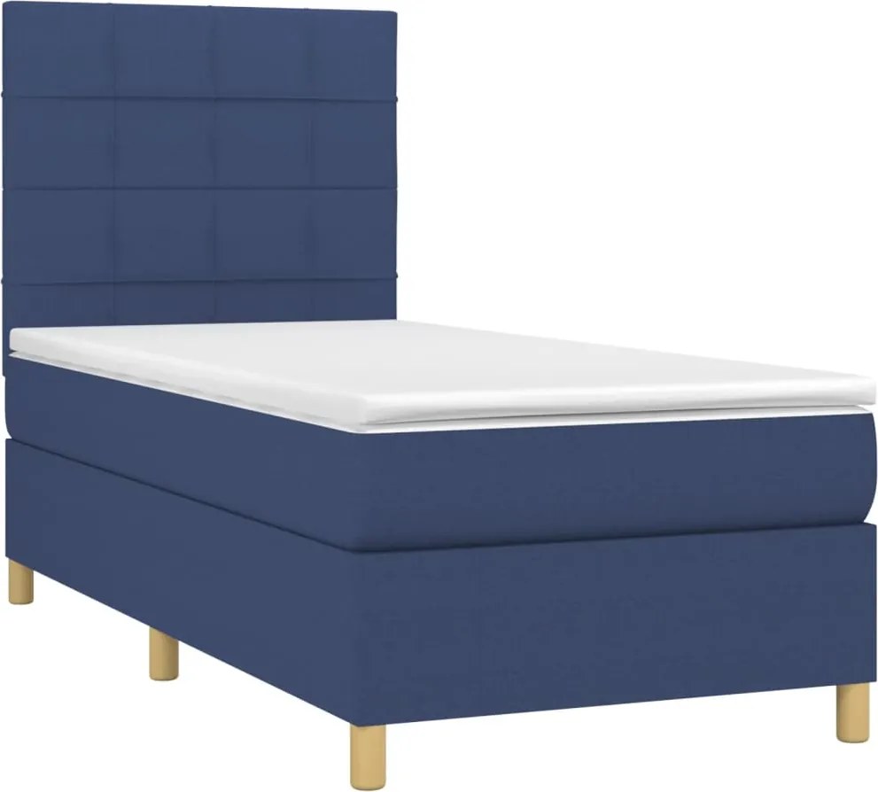 Box spring postel s matrací modrá 90x200 cm textil 3142311