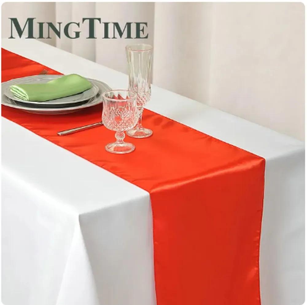 Luxusní saténový stolní běhoun (30x275 cm) Barva: Červená