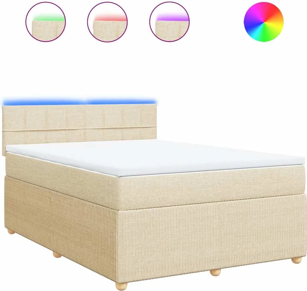 Box spring postel s matrací krémová 160x200 cm textil 3289812