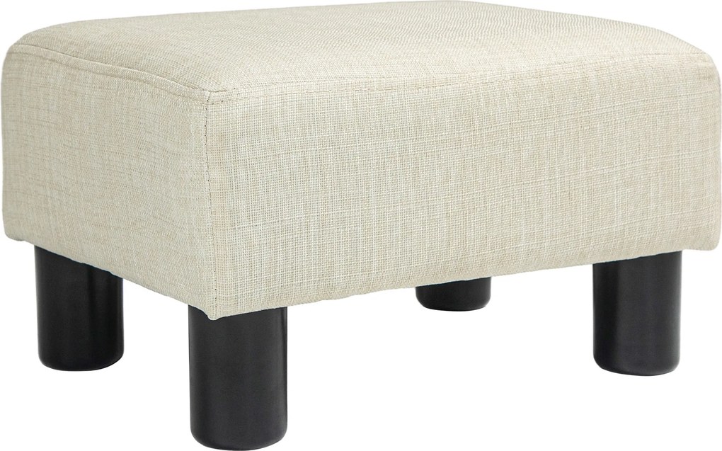 HOMCOM sedací puf 40×30×24 cm, do 110 kg, béžová