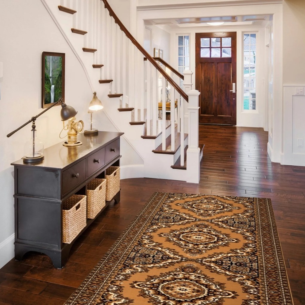 Alfa Carpets, Běhoun na míru TEHERAN T-102 beige, šíře 120 cm, béžová, chodba / předsíň