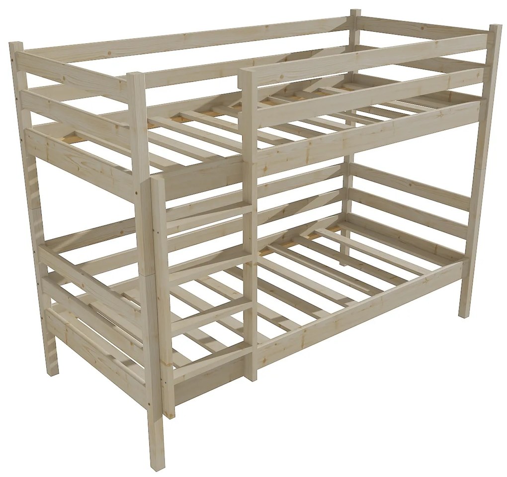 Vomaks Patrová postel PP 008 Rozměr: 90 x 200 cm, Barva: surové dřevo, Prostor mezi lůžky: 80 cm